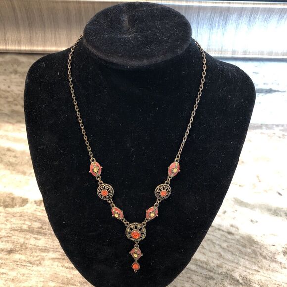 Nina Ricci | Jewelry | Vintage Nina Ricci Necklace For Avon Brass Tone ...